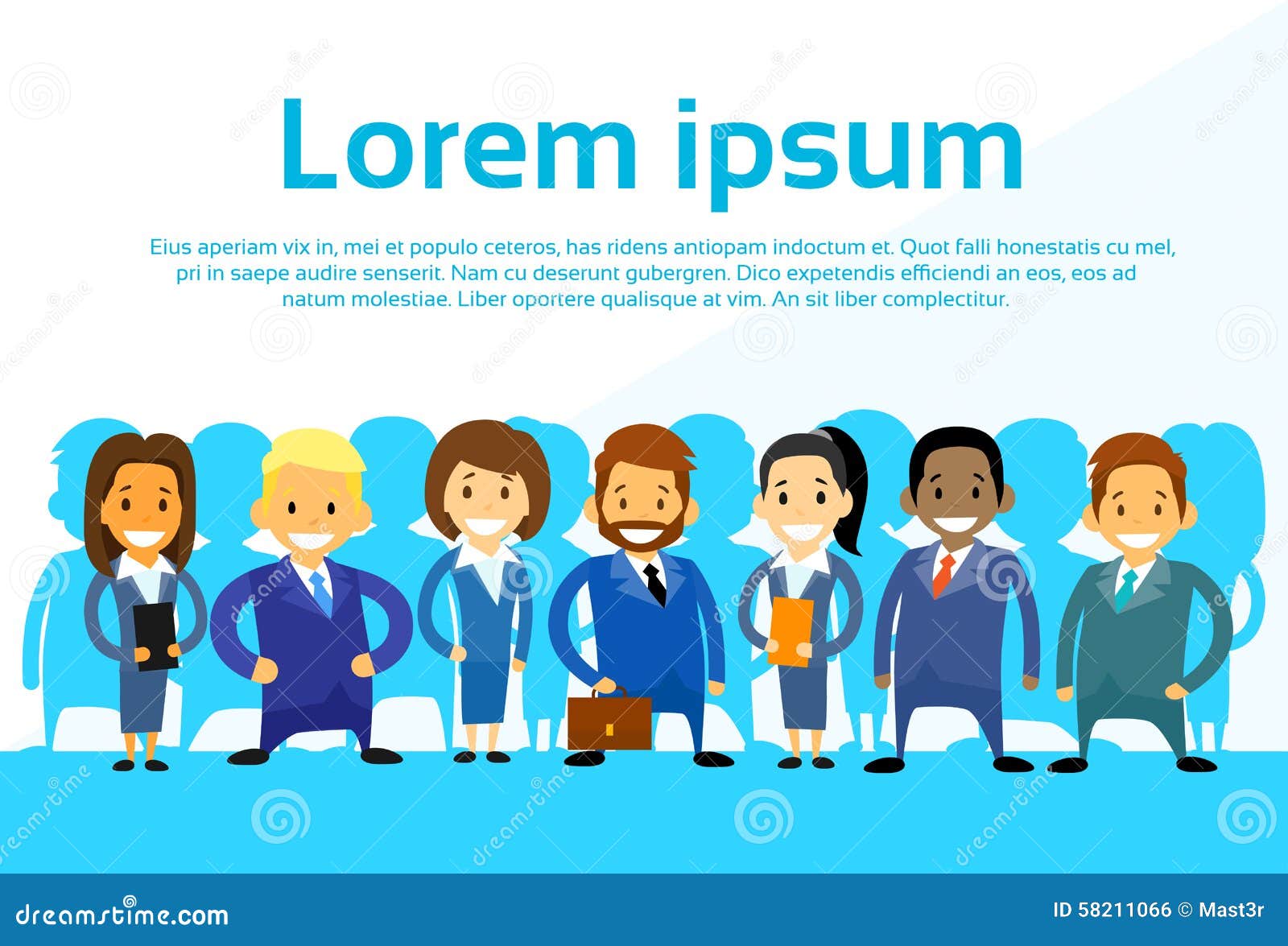 Business People Cartoon Group Diverse Team Stock Vector - Illustration ...