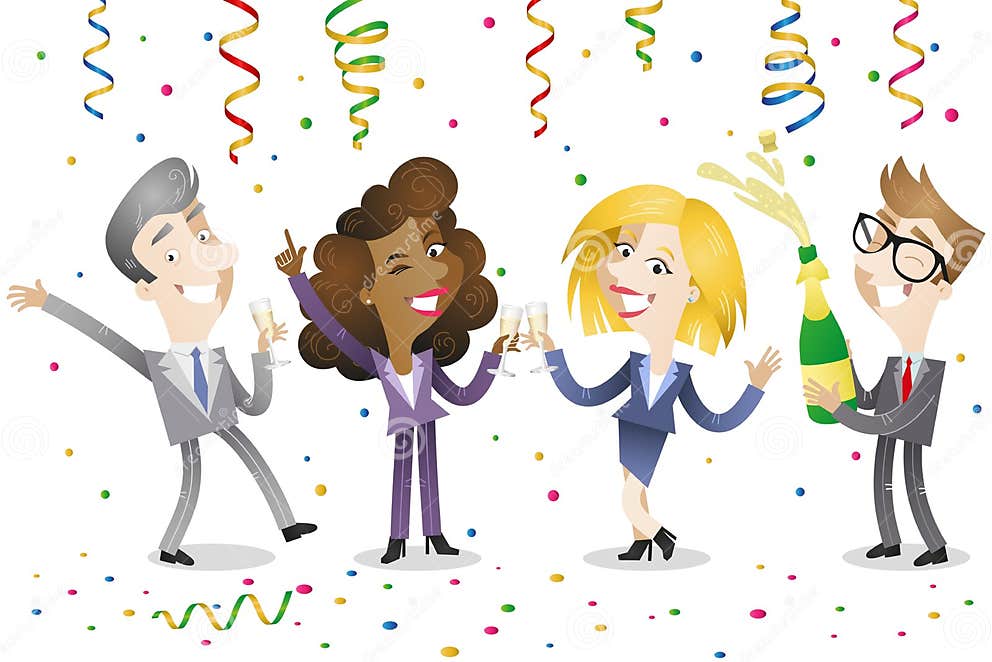 Business People Celebrating Stock Vector - Illustration of garland ...