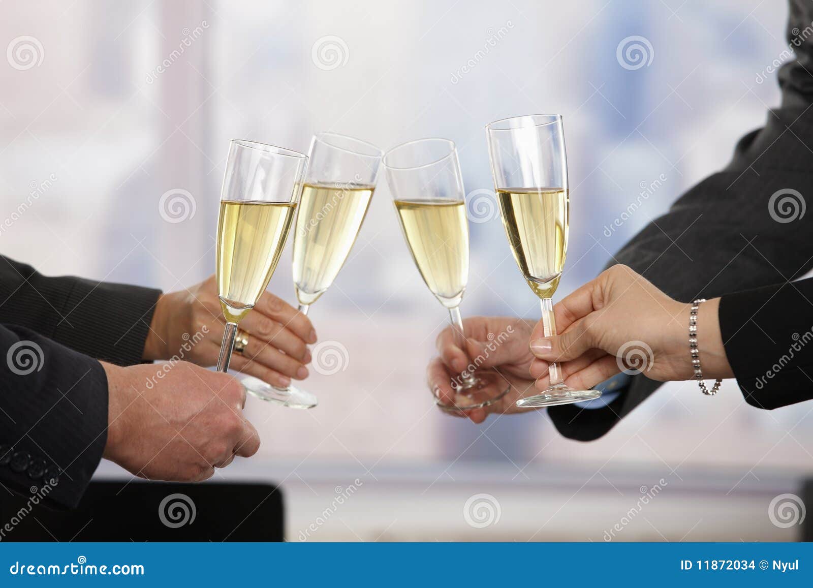 Business People Celebrating with Champagne Stock Photo - Image of ...