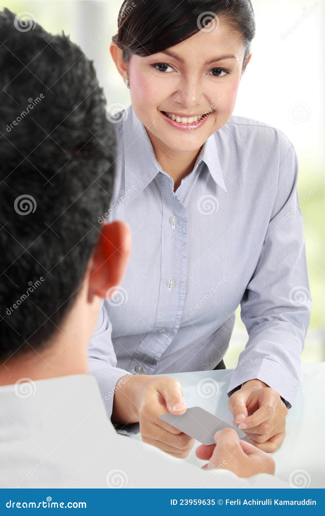 Business People Changing Business Cards Stock Image - Image of card ...