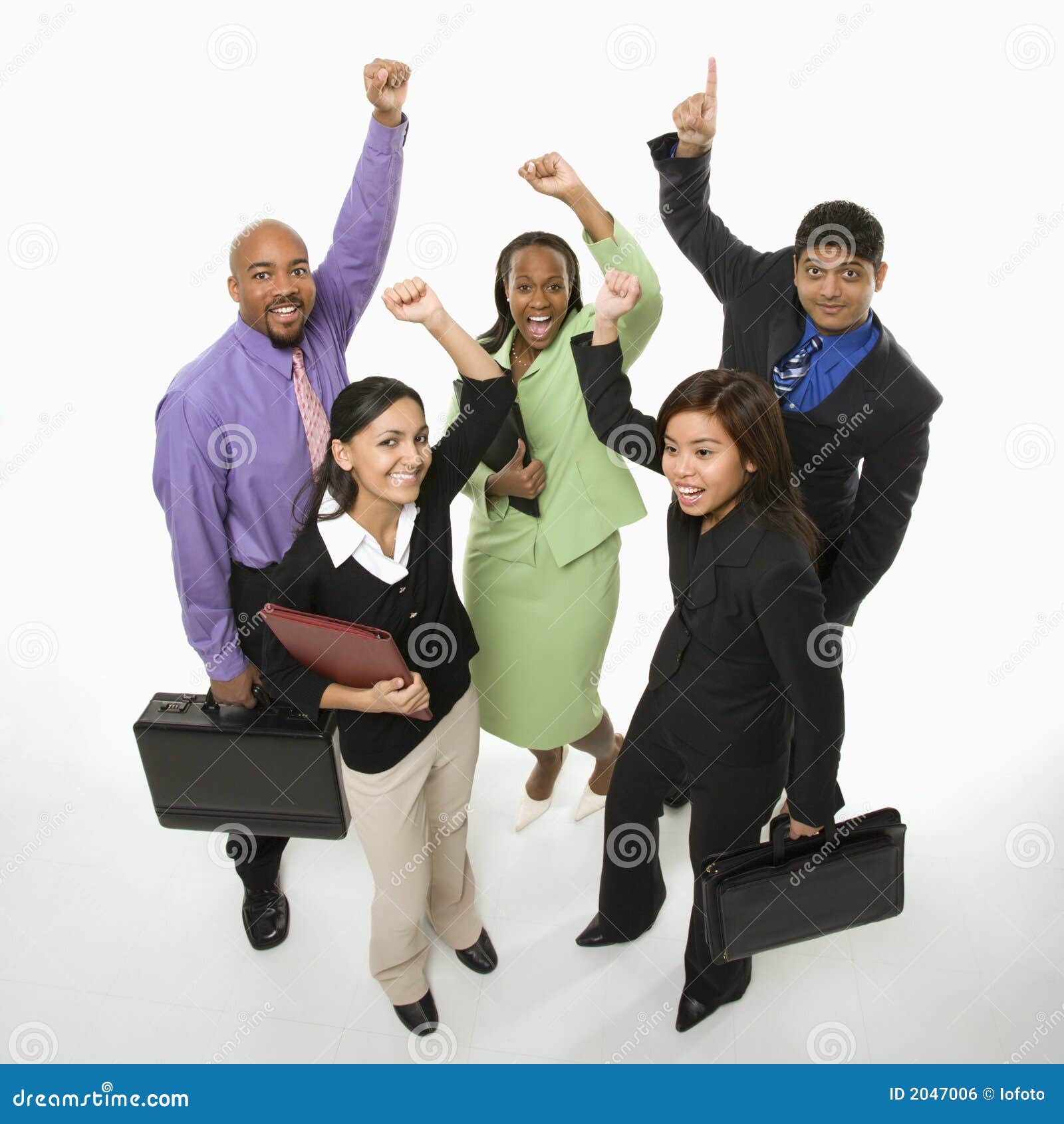 Business people cheering stock photo. Image of contact - 2047006