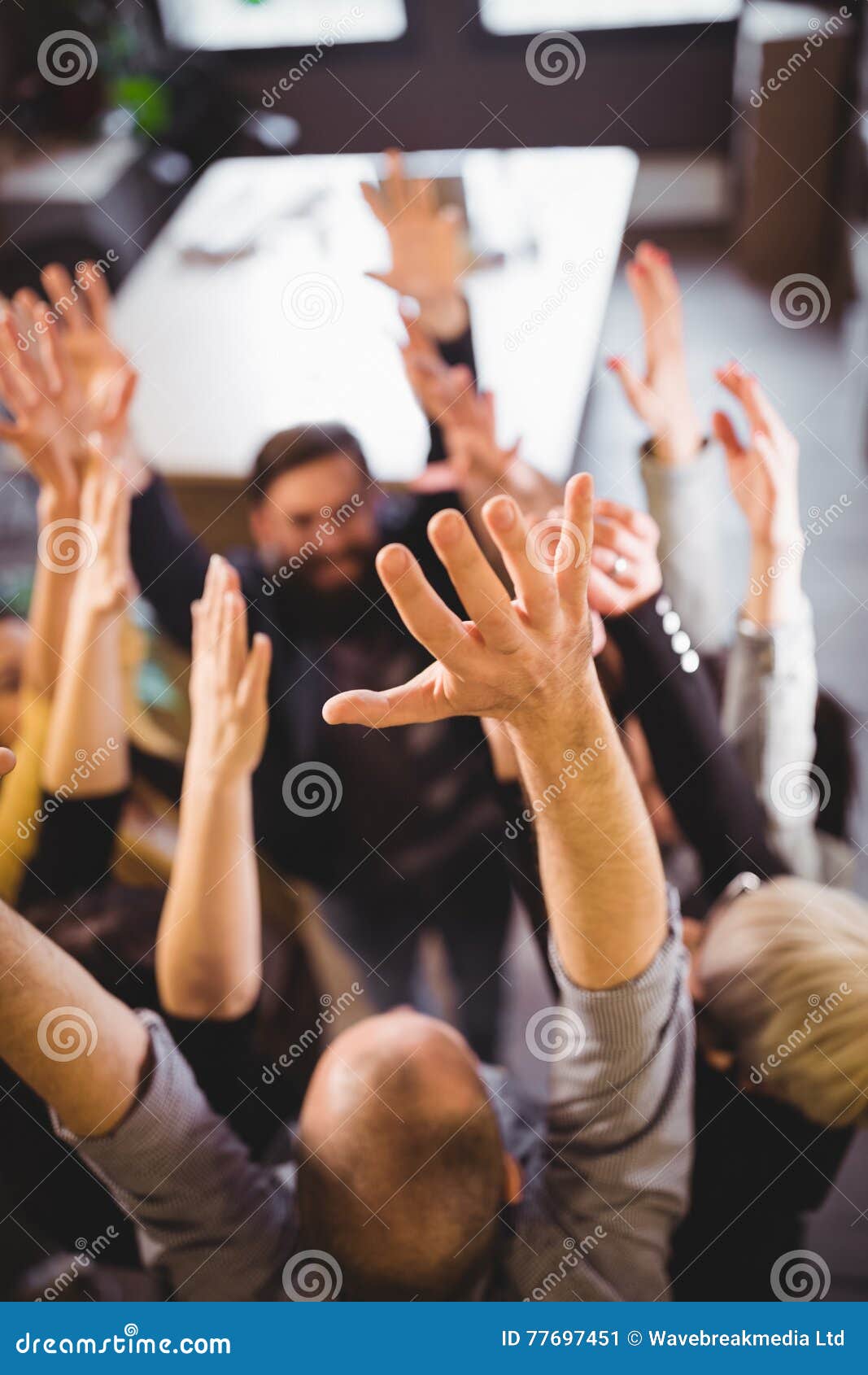 Business People Cheering in Creative Office Stock Image - Image of ...