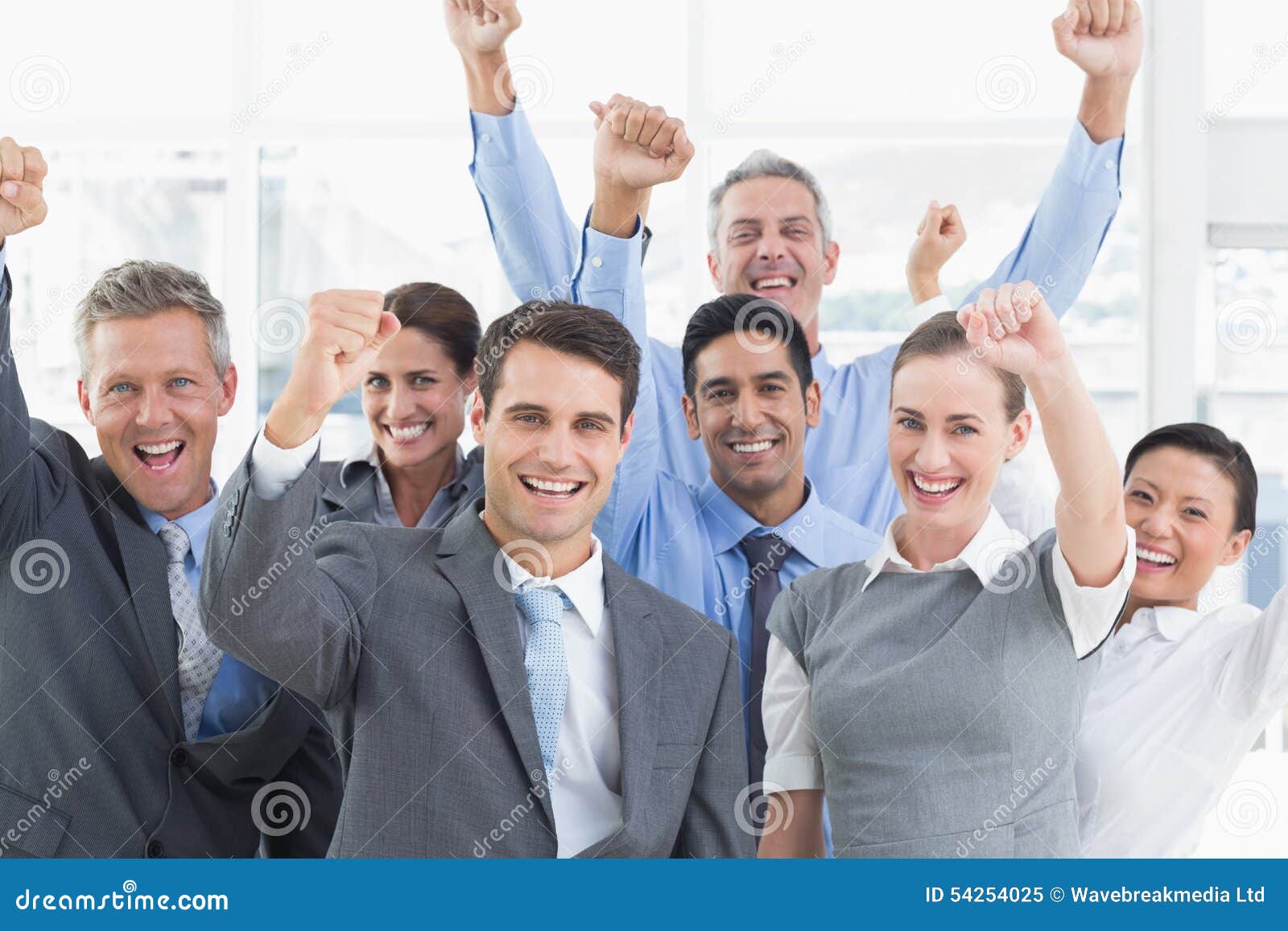 Business People Cheering in Office Stock Image - Image of classy ...