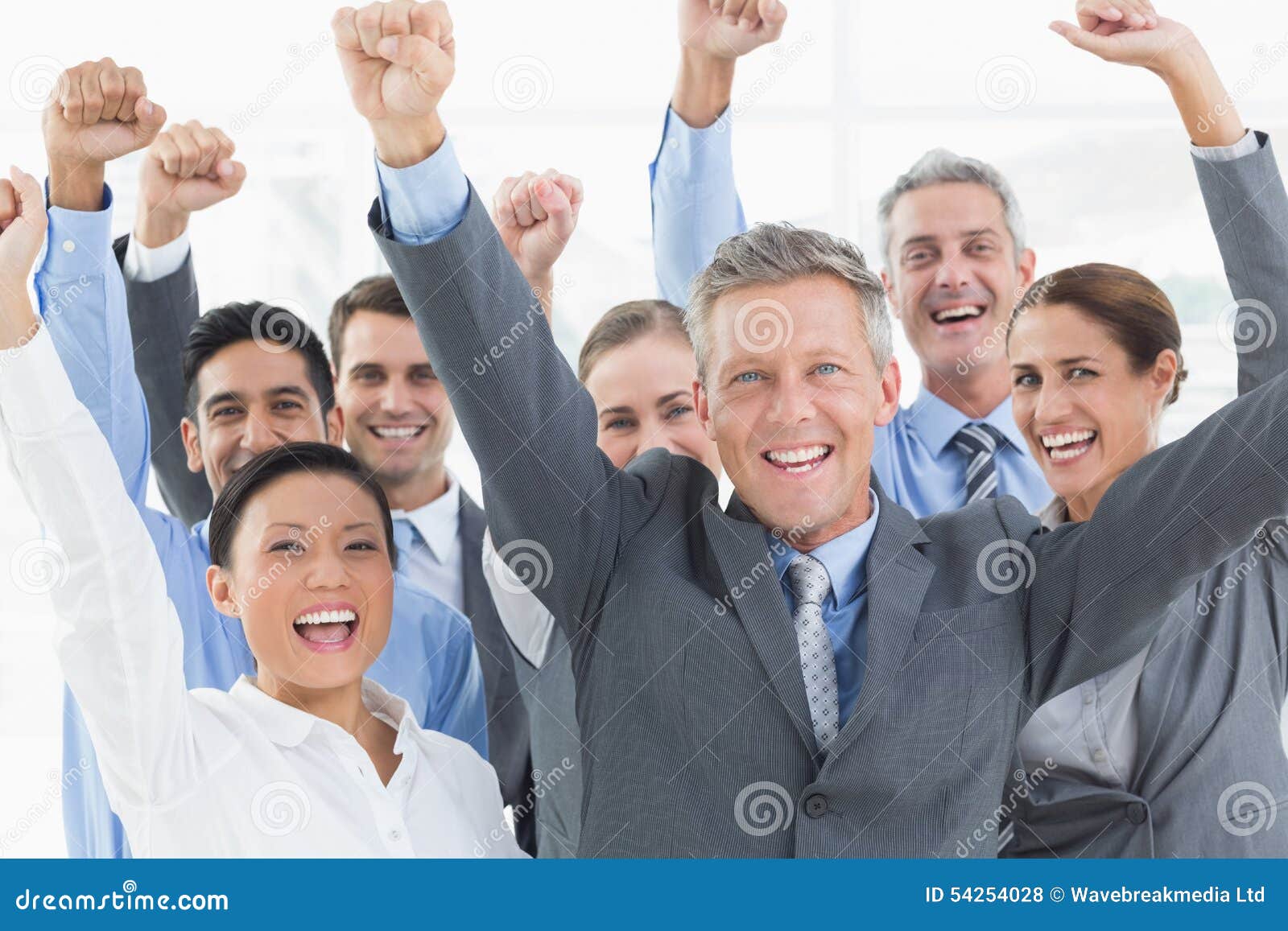 Business People Cheering in Office Stock Photo - Image of elegant ...