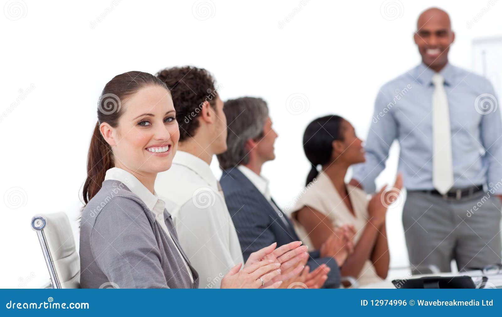 Business People Clapping a Good Presentation Stock Photo - Image of ...