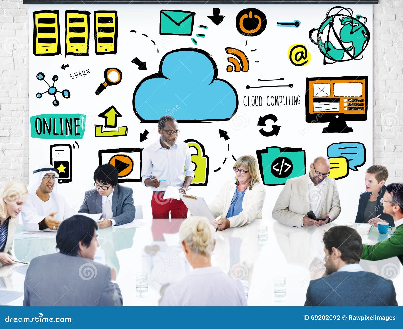 Business People Cloud Computing Brainstorming Discussion Concept Stock ...