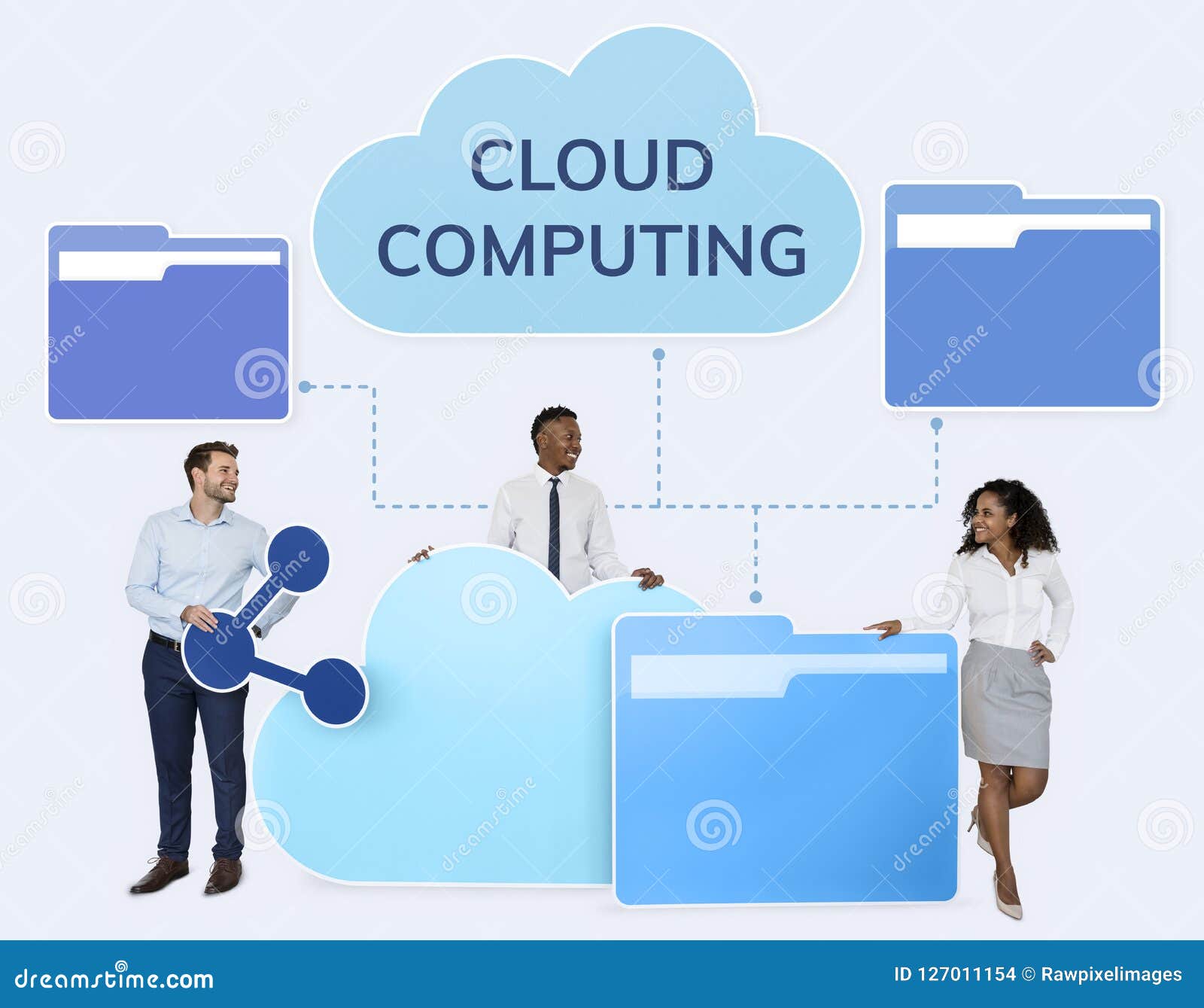 Business People and Cloud Computing Icons Stock Photo - Image of ...