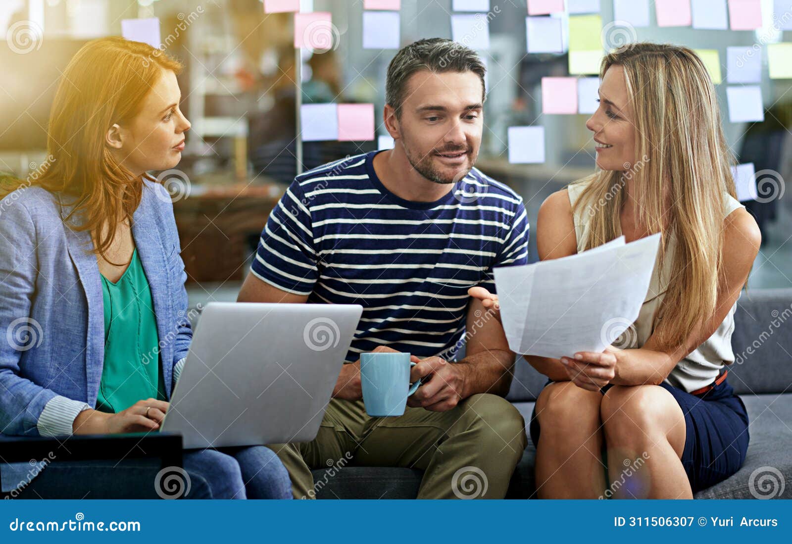 Business People, Coffee and Paperwork for Planning in Office ...