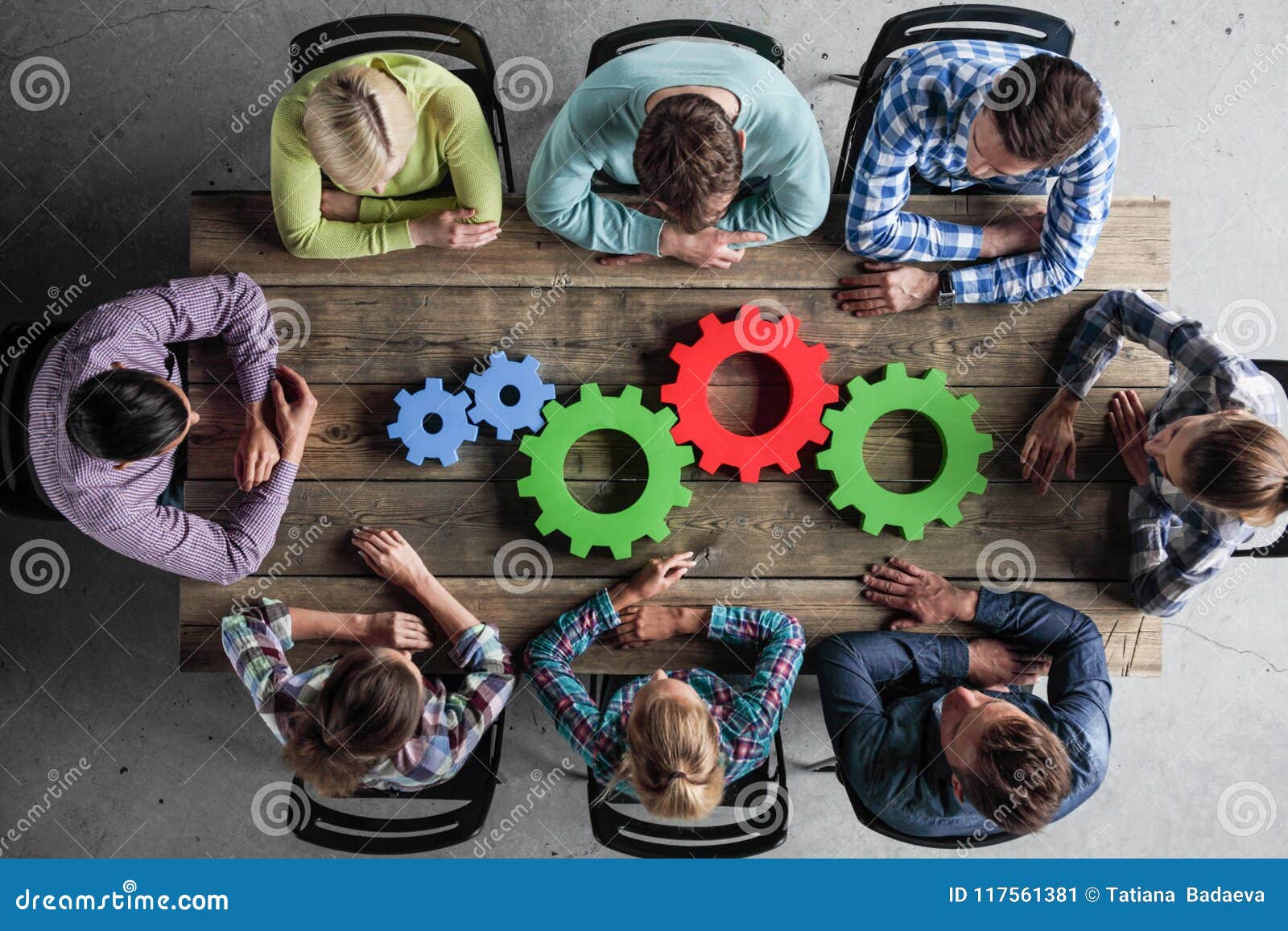 Business People with Cogs of Business Stock Image - Image of solution ...