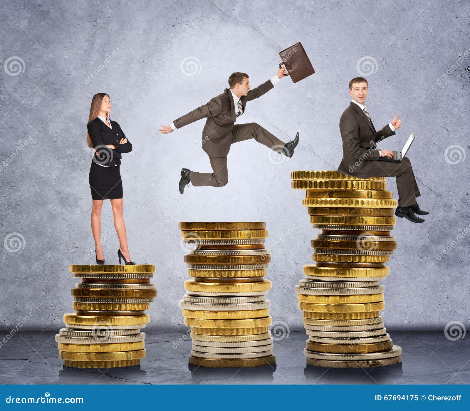 Business people on coins stock image. Image of male, confidence - 67694175
