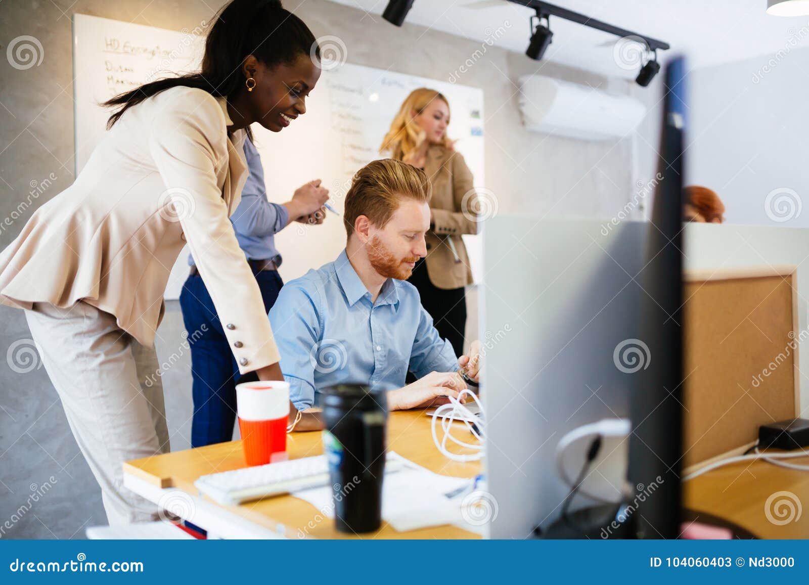 Business People Collaborate in Office Stock Image - Image of adult ...