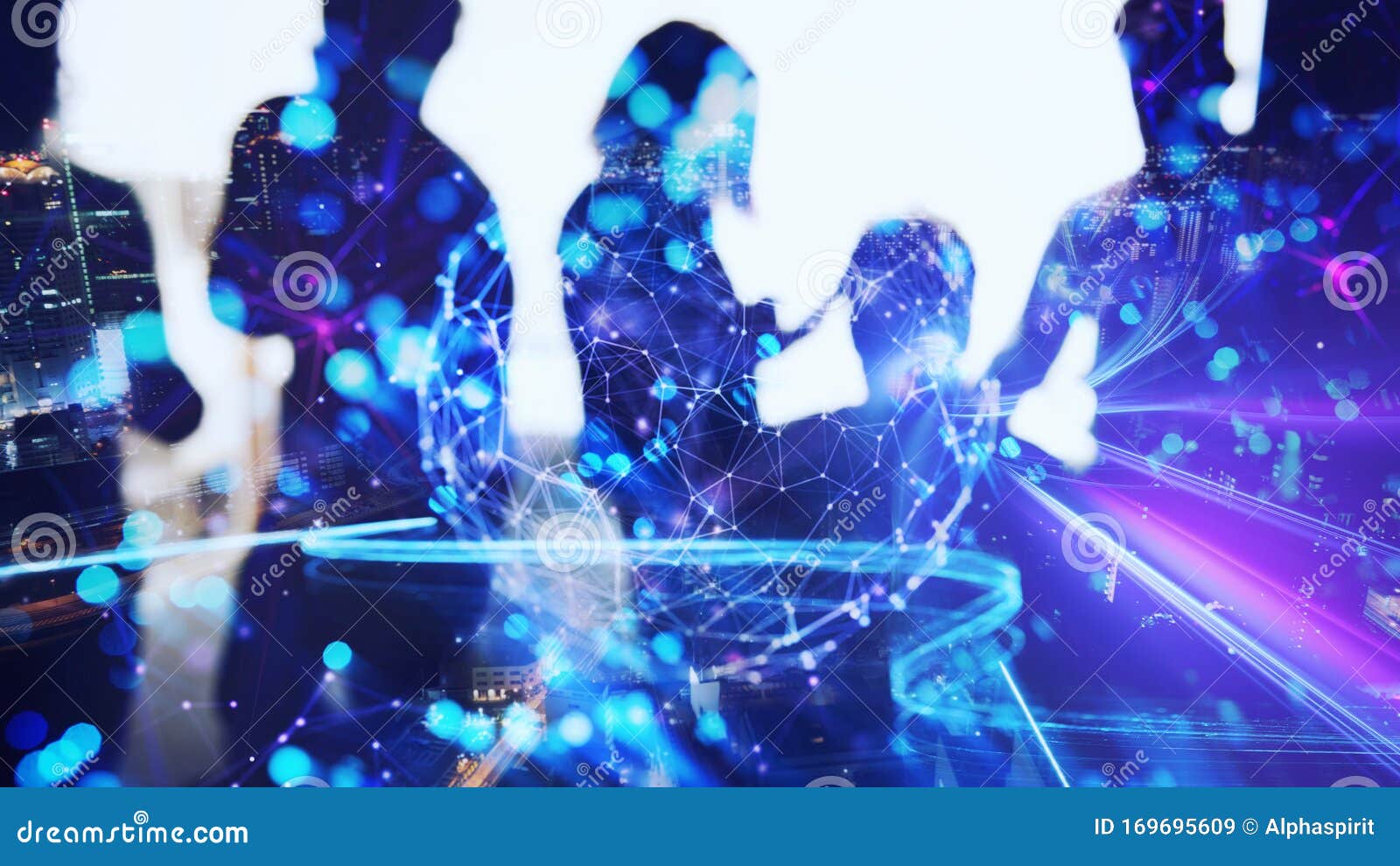 Business People Collaborate Together in Office. Internet Connection ...