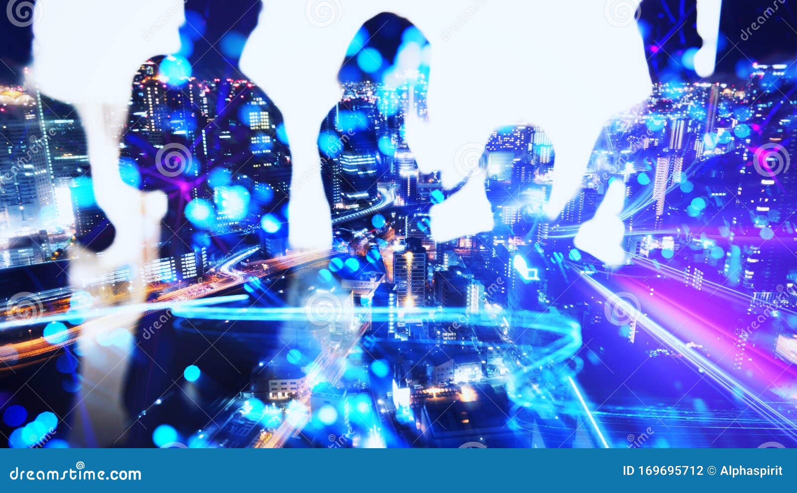 Business People Collaborate Together in Office. Internet Connection ...