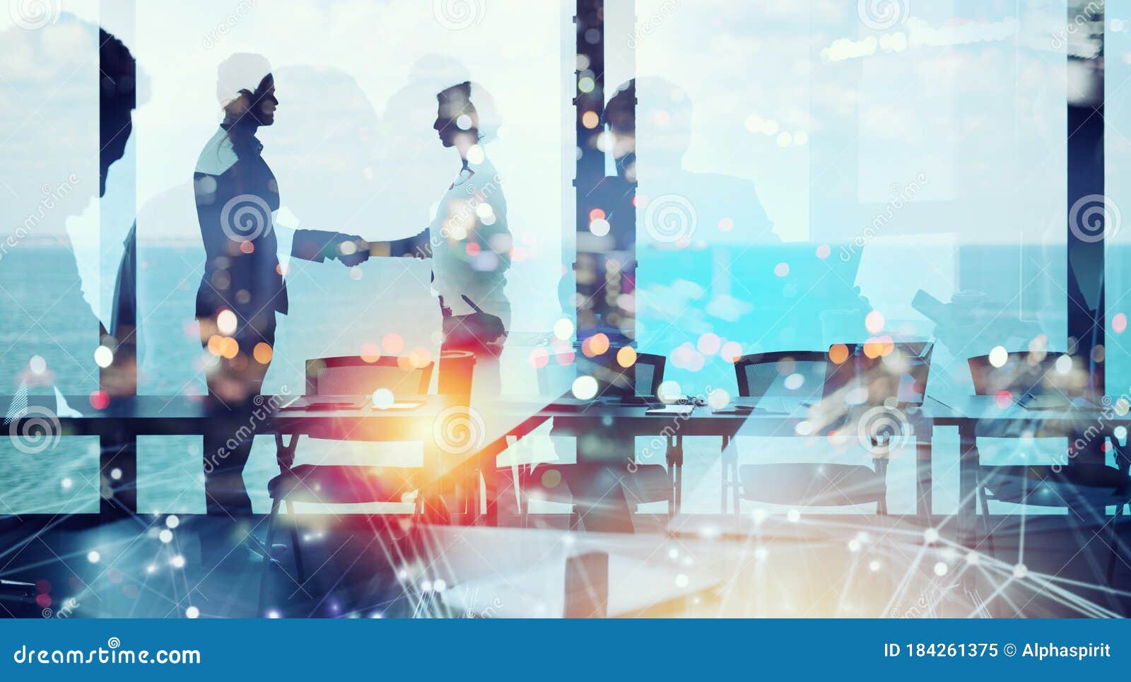 Business People Collaborate Together in Office. Internet Connection ...