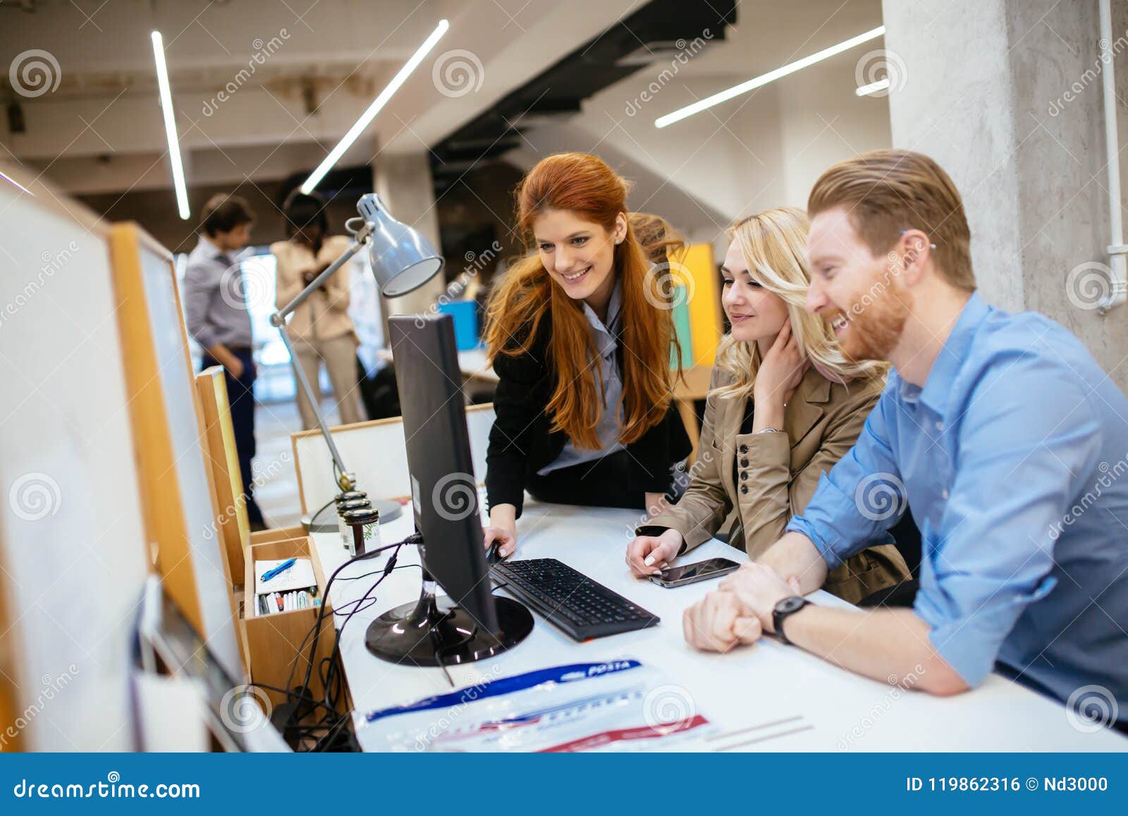 Business People Collaborating in Office Stock Photo - Image of partners ... Business People Collaborating in Office Stock Photo - Image of partners ...