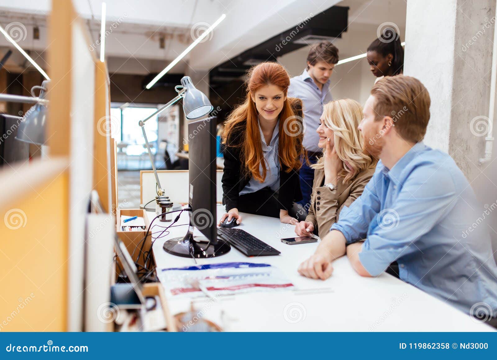 Business People Collaborating in Office Stock Photo - Image of employee ...