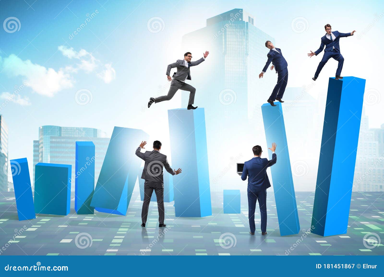 Business People in a Collapsing Economy Concept Stock Image - Image of ...