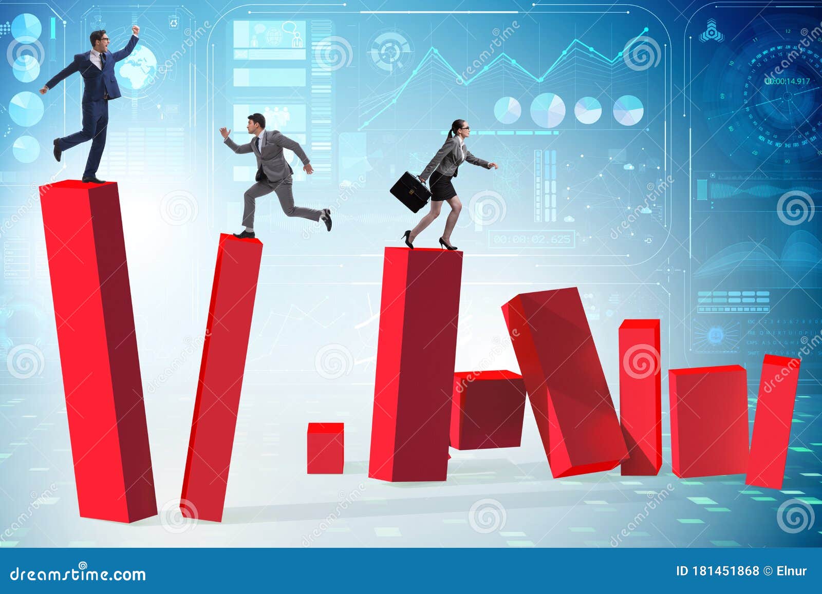 Business People in a Collapsing Economy Concept Stock Photo - Image of ...