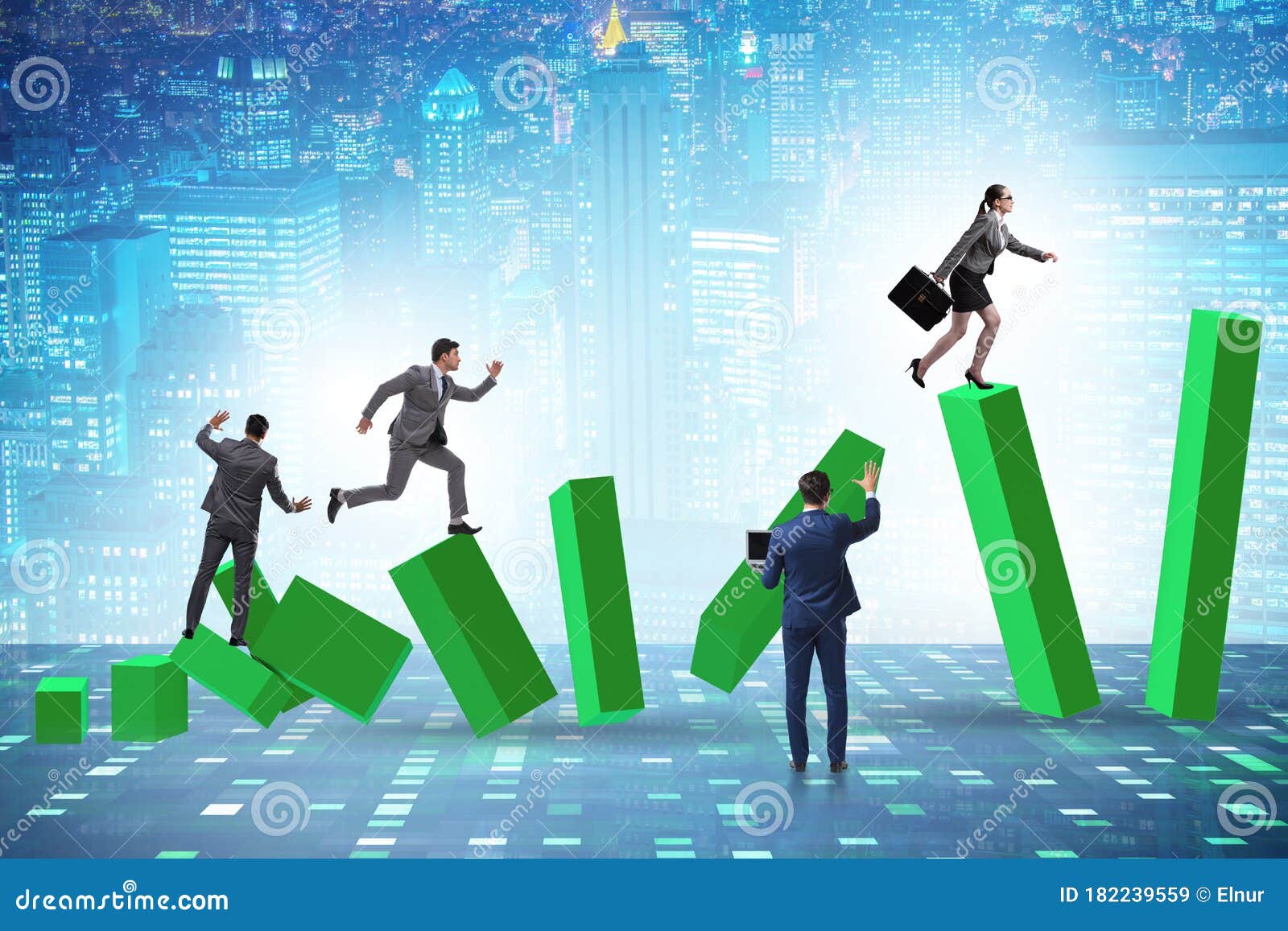 Business People in a Collapsing Economy Concept Stock Image - Image of ...