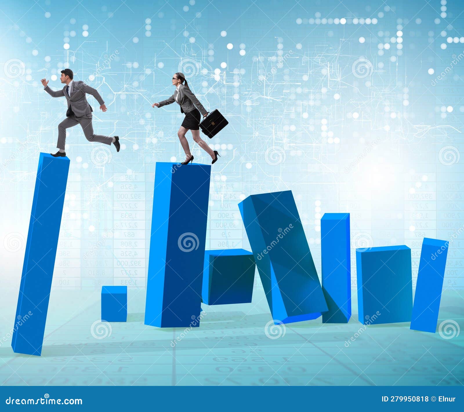 Business People in a Collapsing Economy Concept Stock Photo - Image of ...