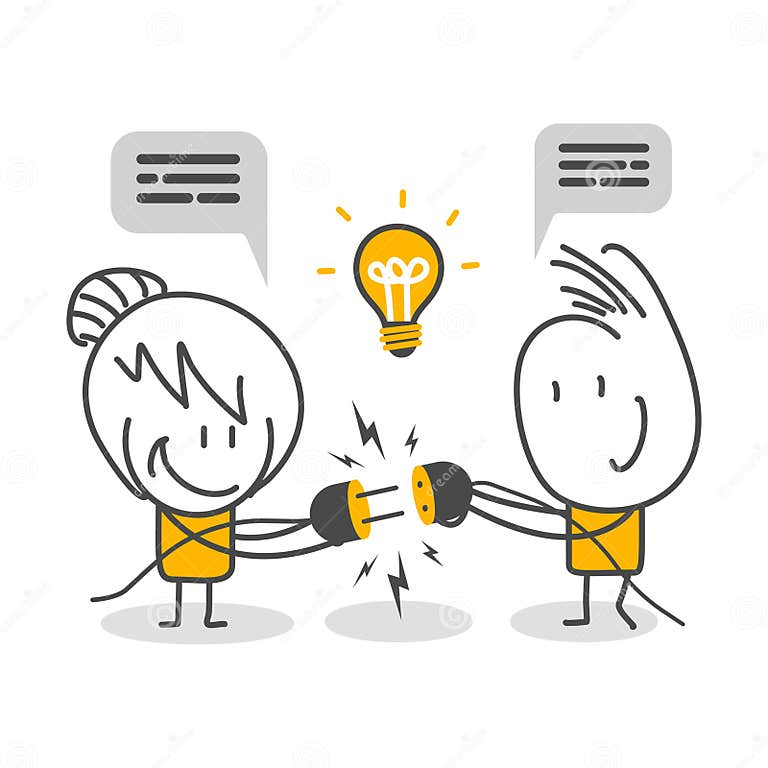 Business People Combine Their Ideas. Solution, Problem Solving, Answer ...