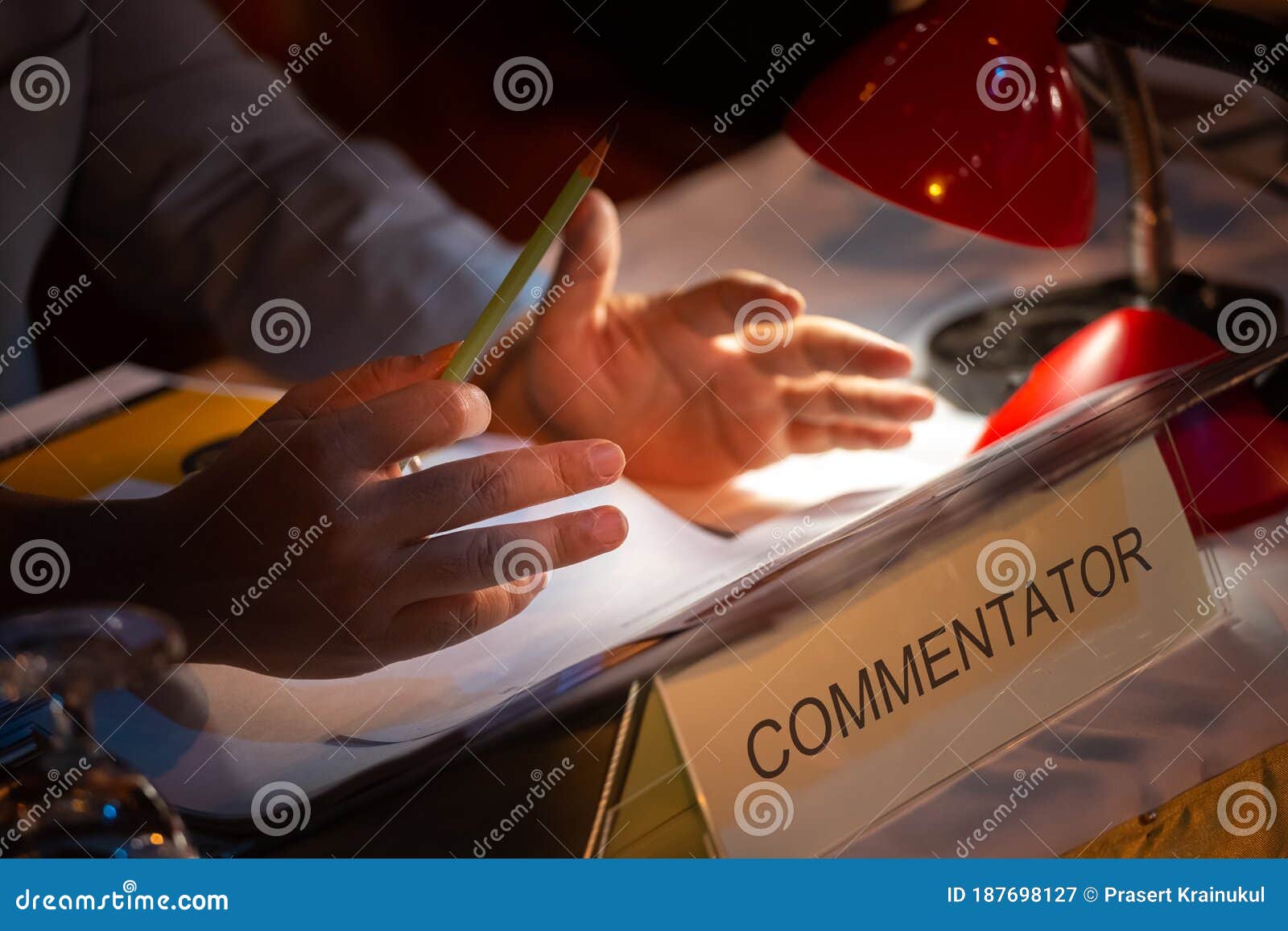 Business People or Commentator in Seminar Room Stock Image - Image of ...