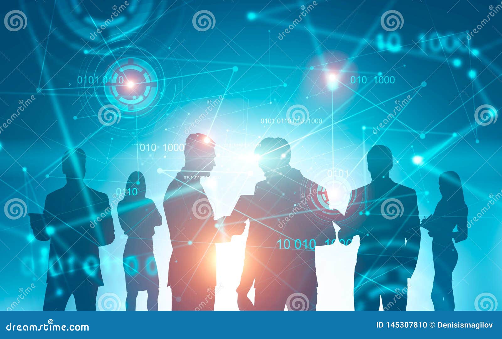 Business People Communicating, Digital Connection Stock Illustration ...