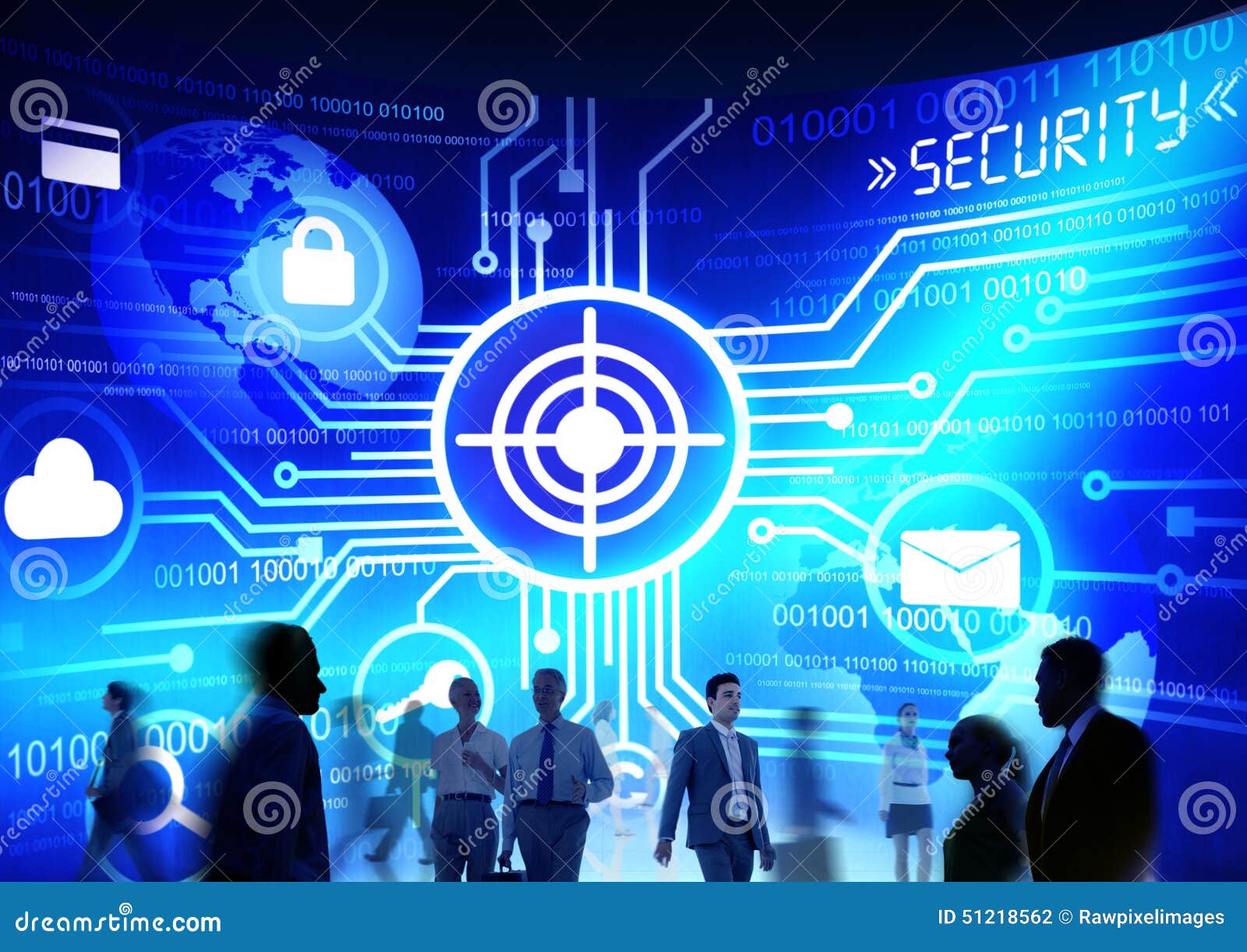 Business People Commuter Technology Security Target Concept Stock ...