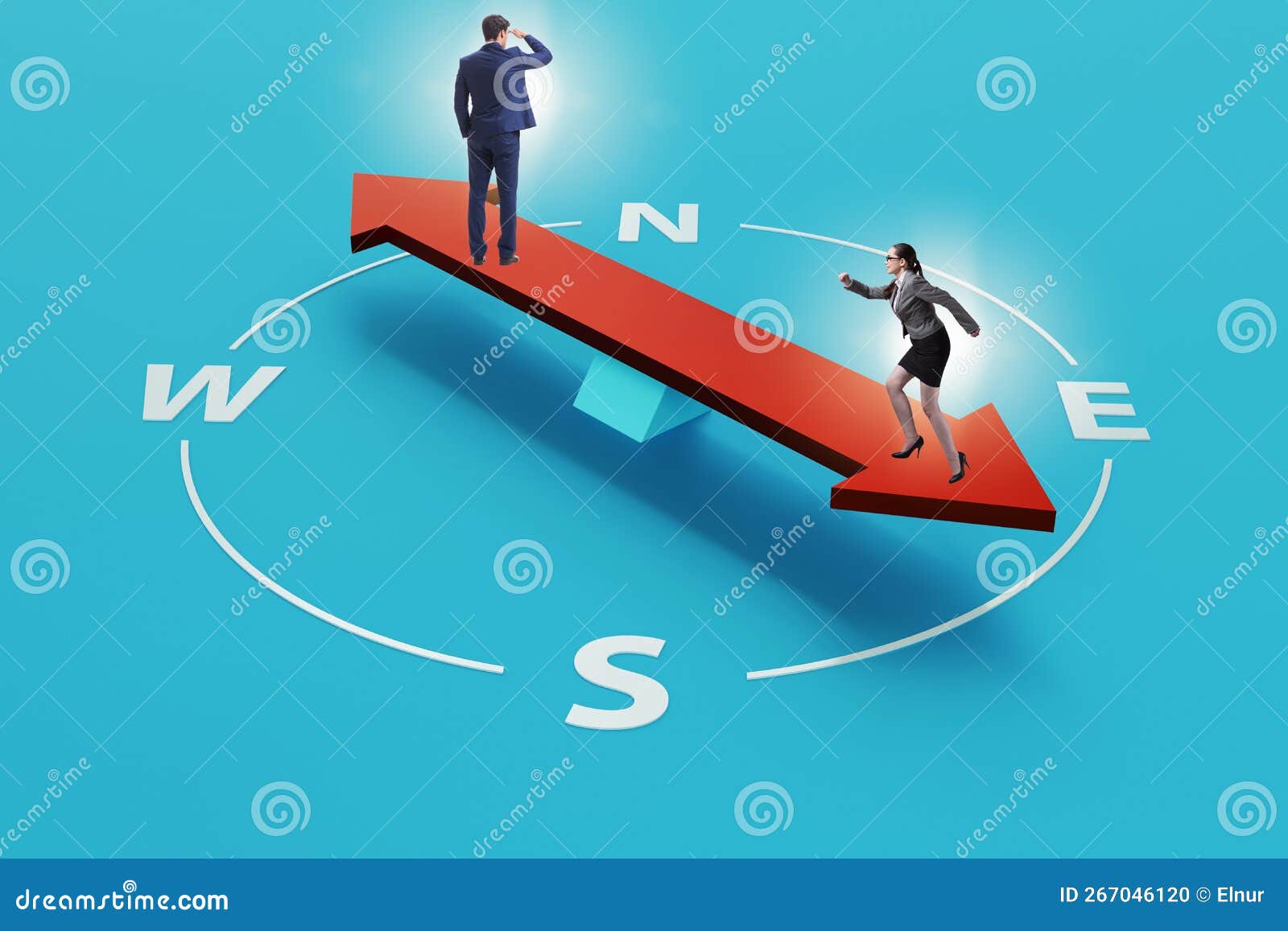 Business People with Compass Looking for Direction Stock Photo - Image ...