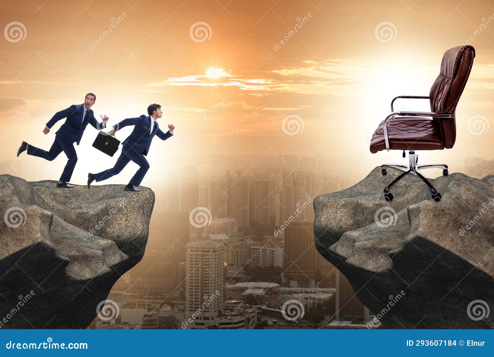 Business People Competing for Promotion Stock Photo - Image of ...