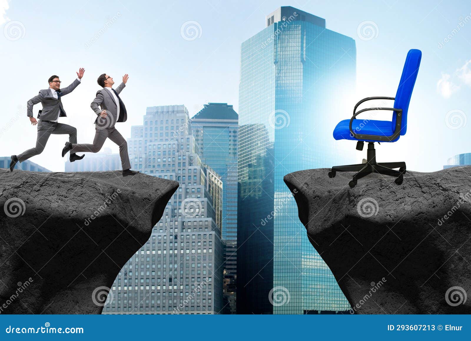 Business People Competing for Promotion Stock Image - Image of ...
