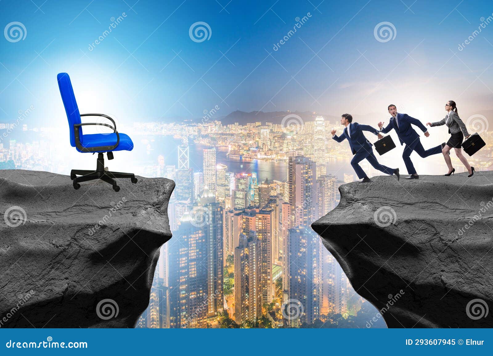 Business People Competing for Promotion Stock Image - Image of growth ...