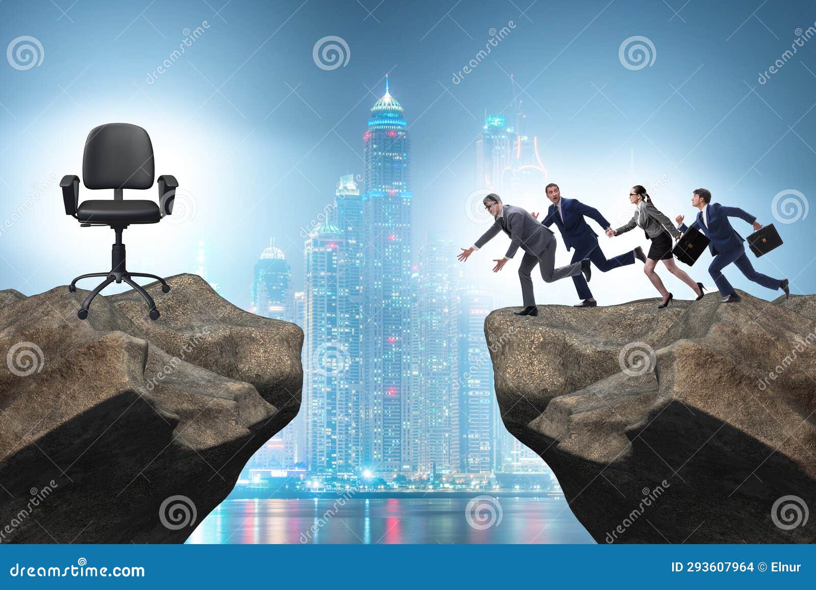 Business People Competing for Promotion Stock Photo - Image of ...