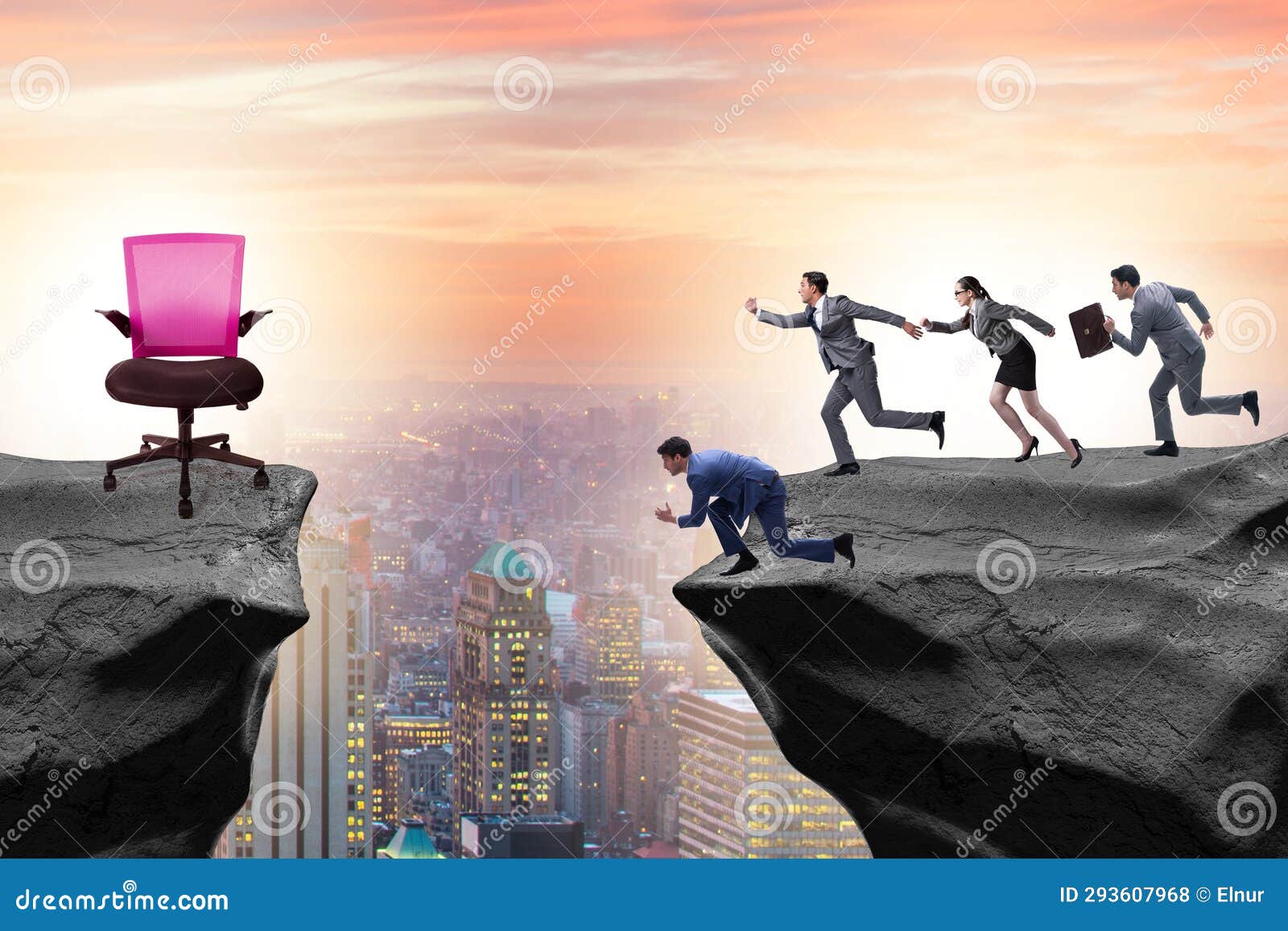 Business People Competing for Promotion Stock Photo - Image of ...
