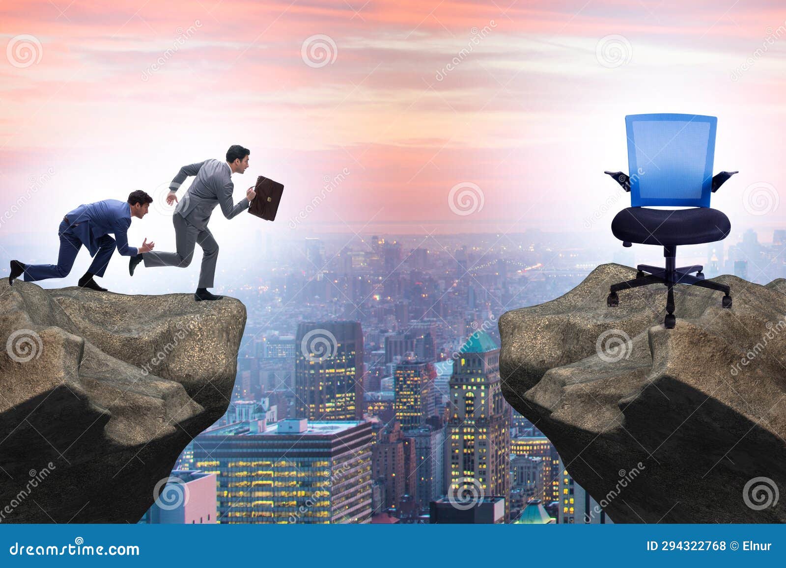 Business People Competing for Promotion Stock Photo - Image of ...
