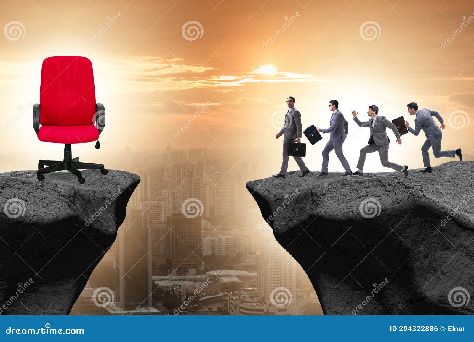 Business People Competing for Promotion Stock Photo - Image of ...