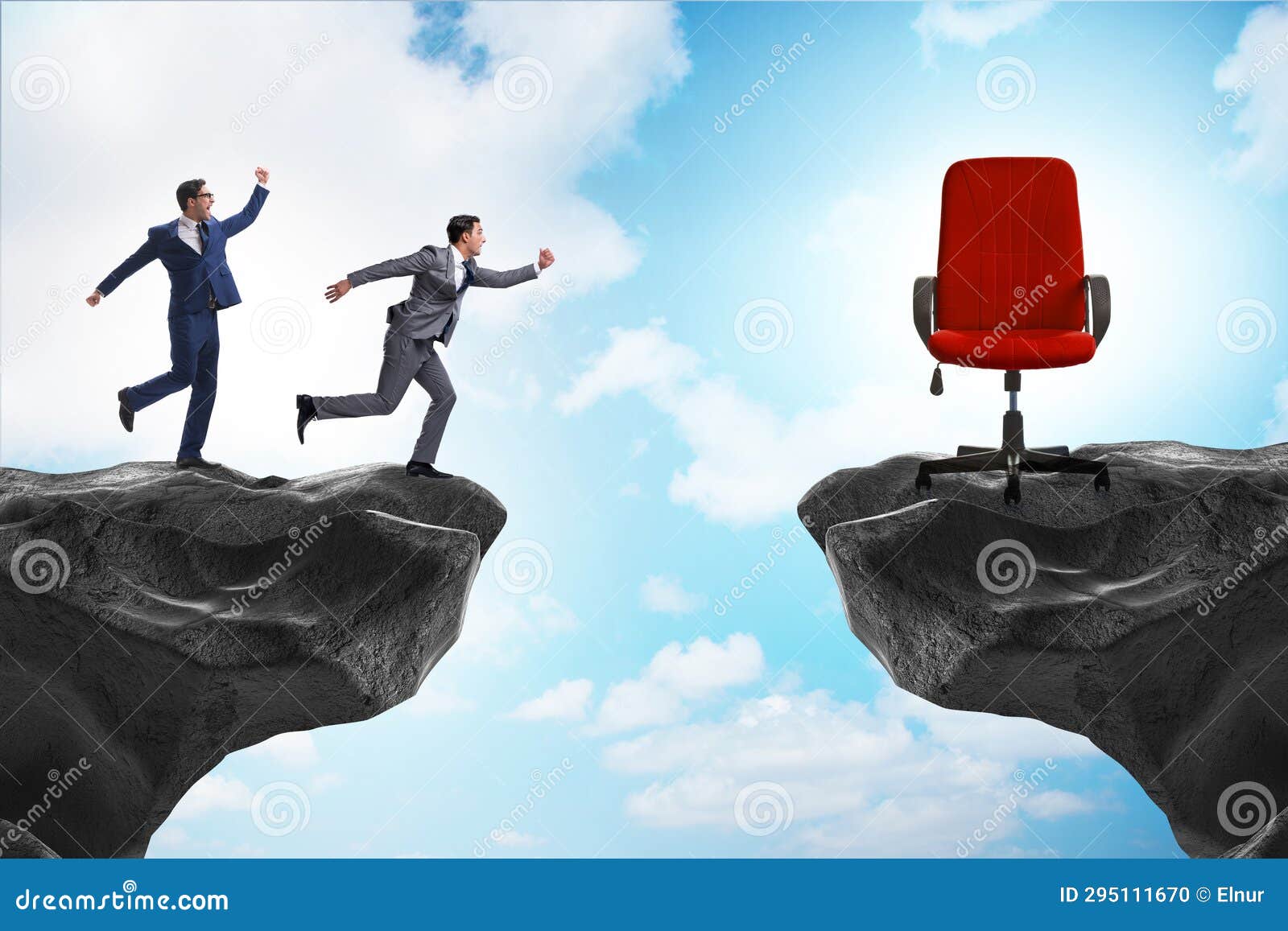 Business People Competing for Promotion Stock Photo - Image of ...
