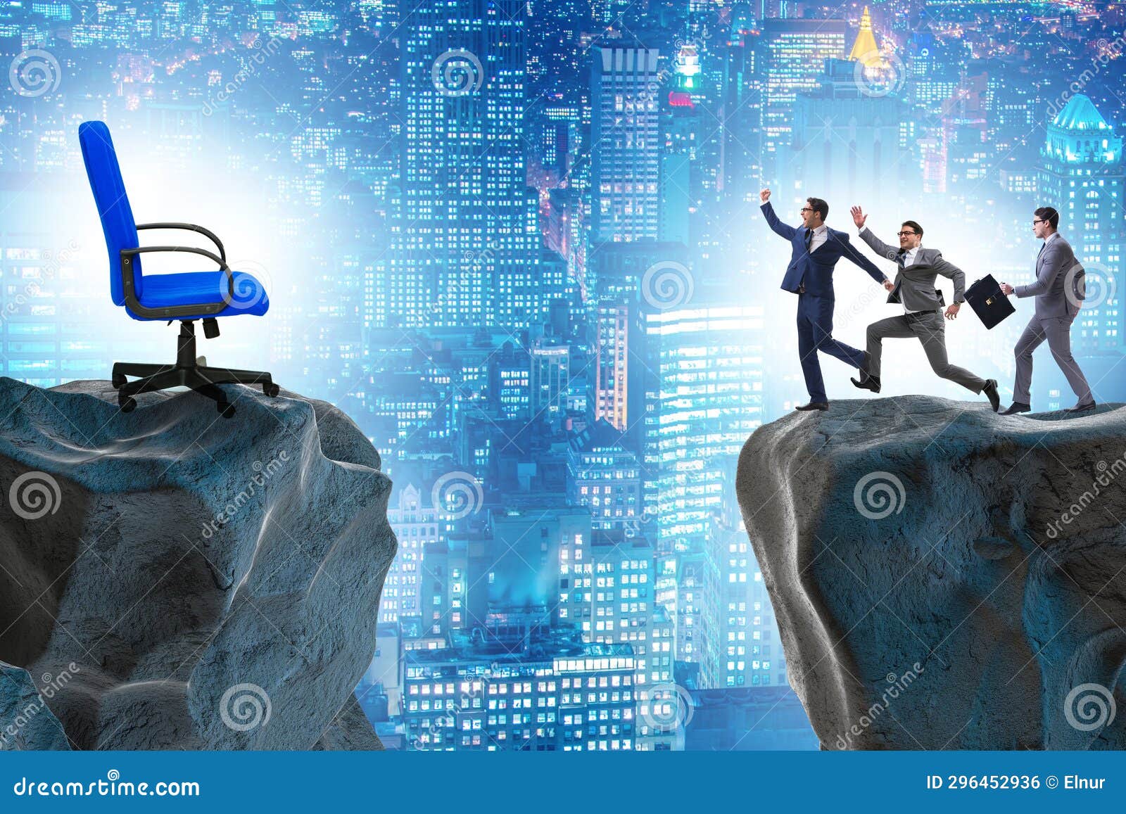 Business People Competing for Promotion Stock Photo - Image of ...