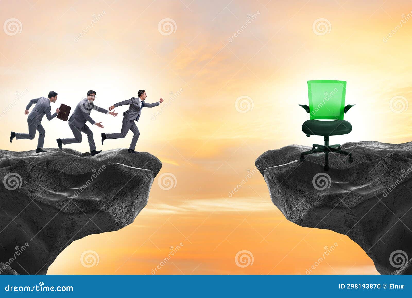 Business People Competing for Promotion Stock Photo - Image of employer ...