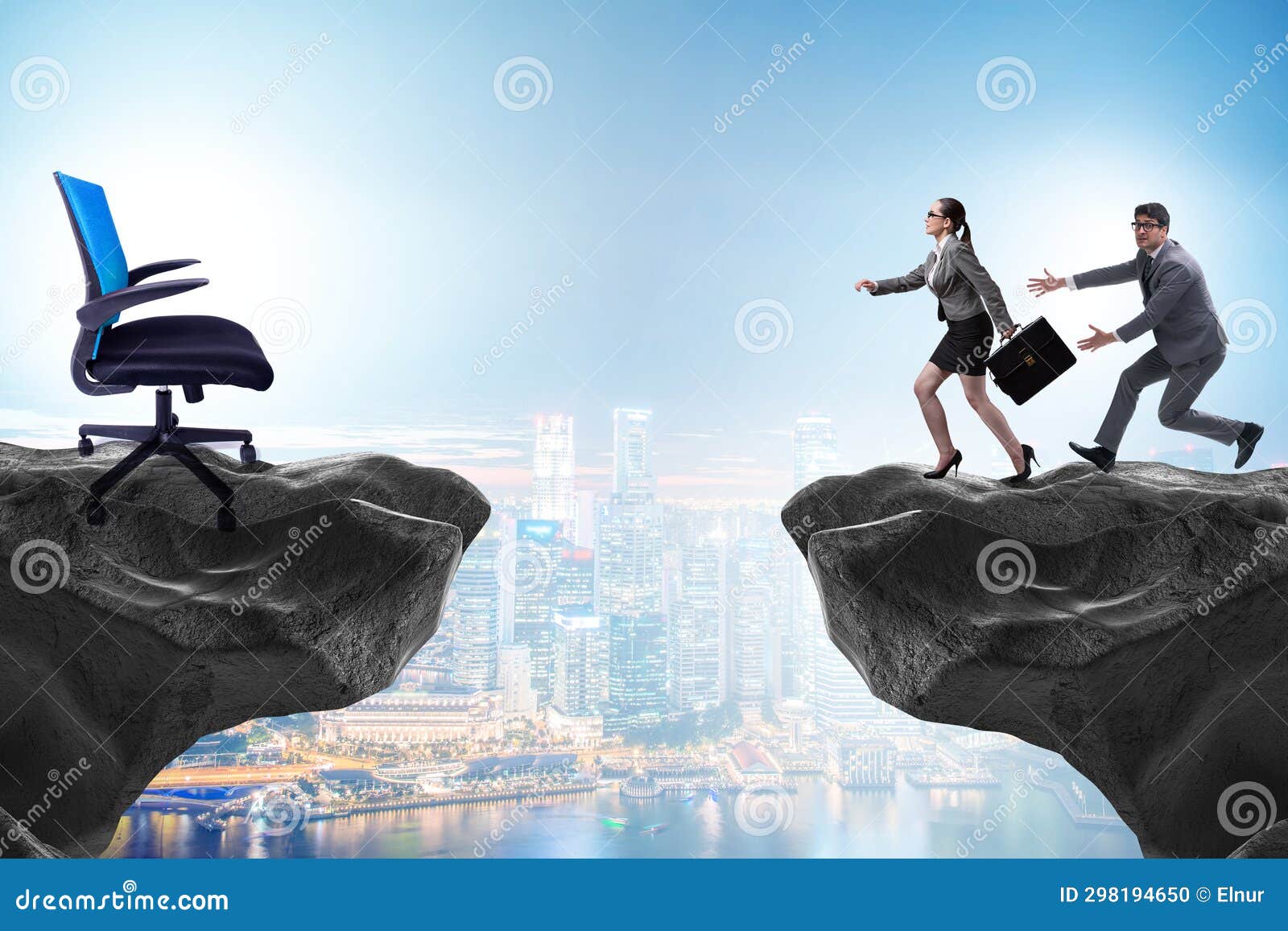 Business People Competing for Promotion Stock Photo - Image of ...