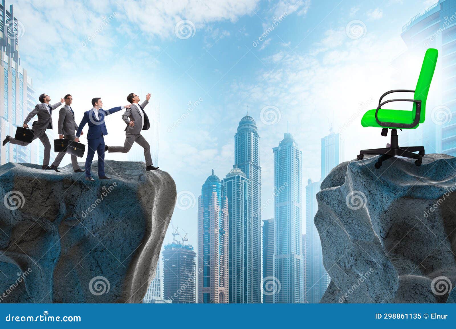 Business People Competing for Promotion Stock Image - Image of ladder ...