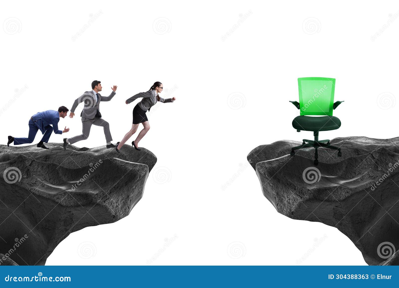 Business People Competing for Promotion Stock Image - Image of chair ...