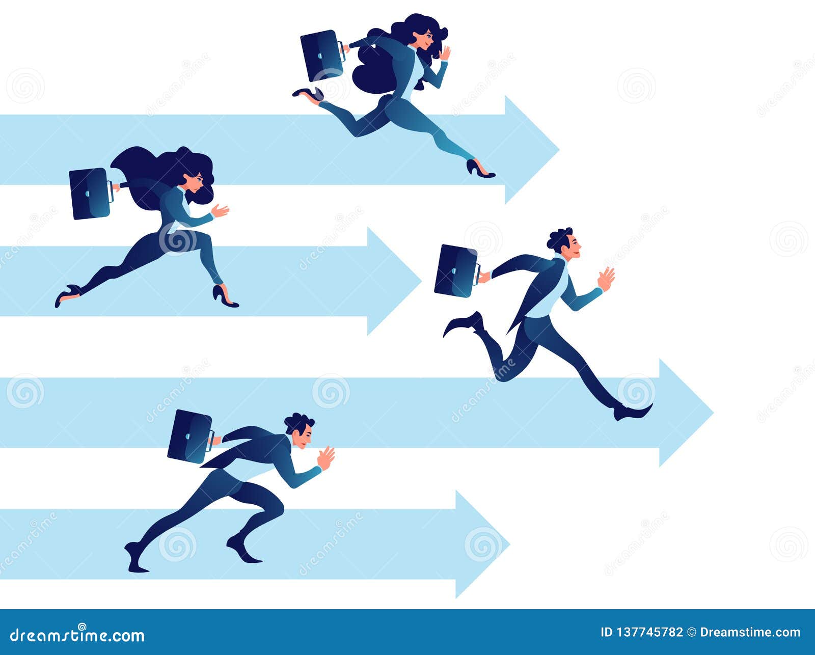 Business People Competition. Vector Teamwork Business Concept. Stock ...