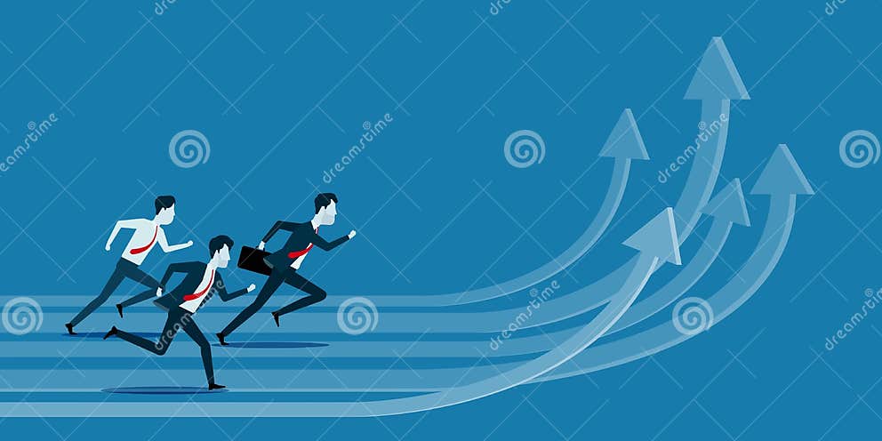 Business People Competitive on Graph Concept Stock Vector ...