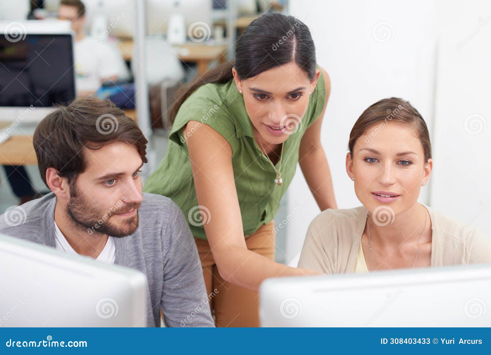 Business People, Computer and Collaboration or Support in Proposal ...