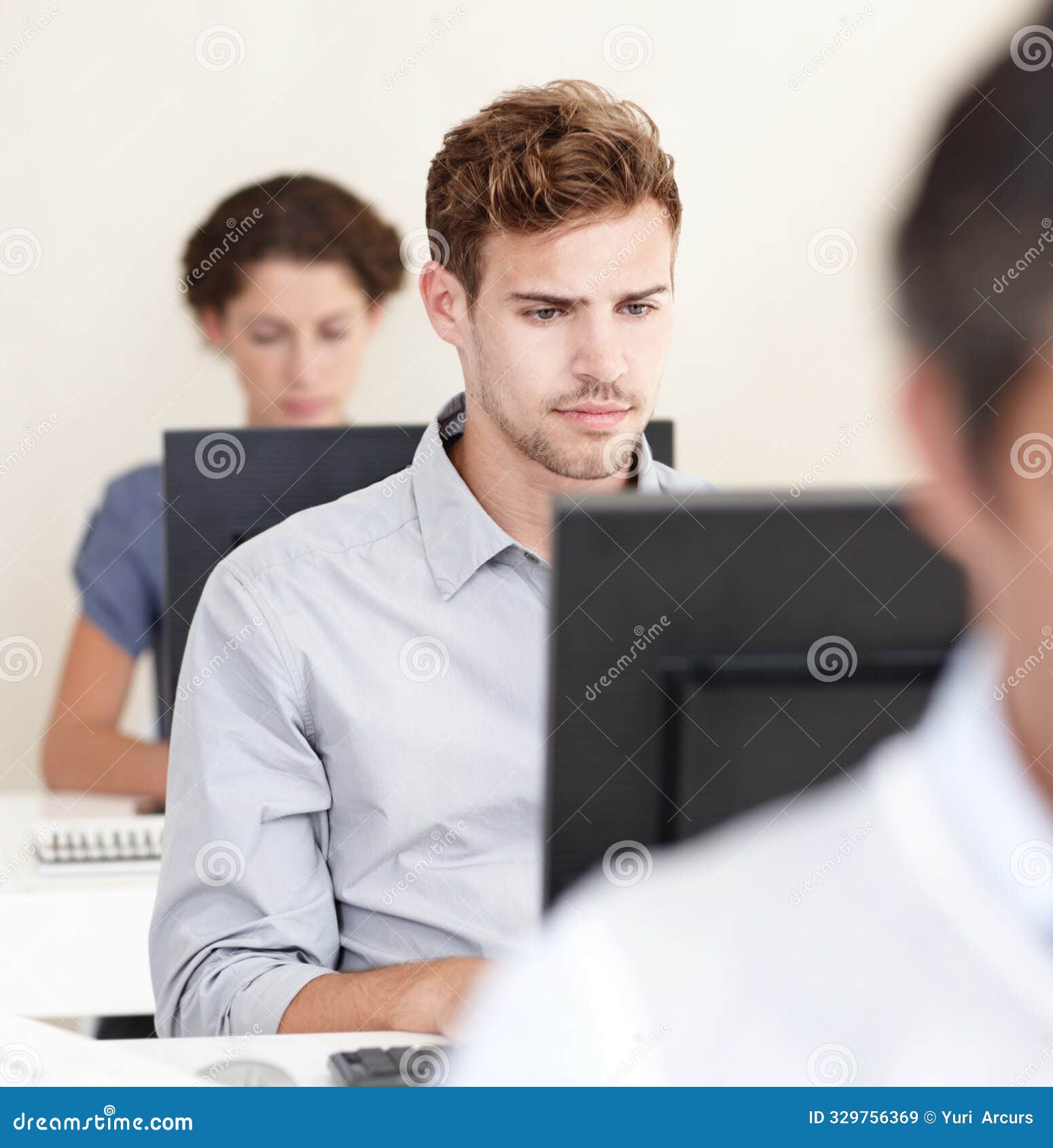 Business People, Computer and Man Reading Email, Connection and ...