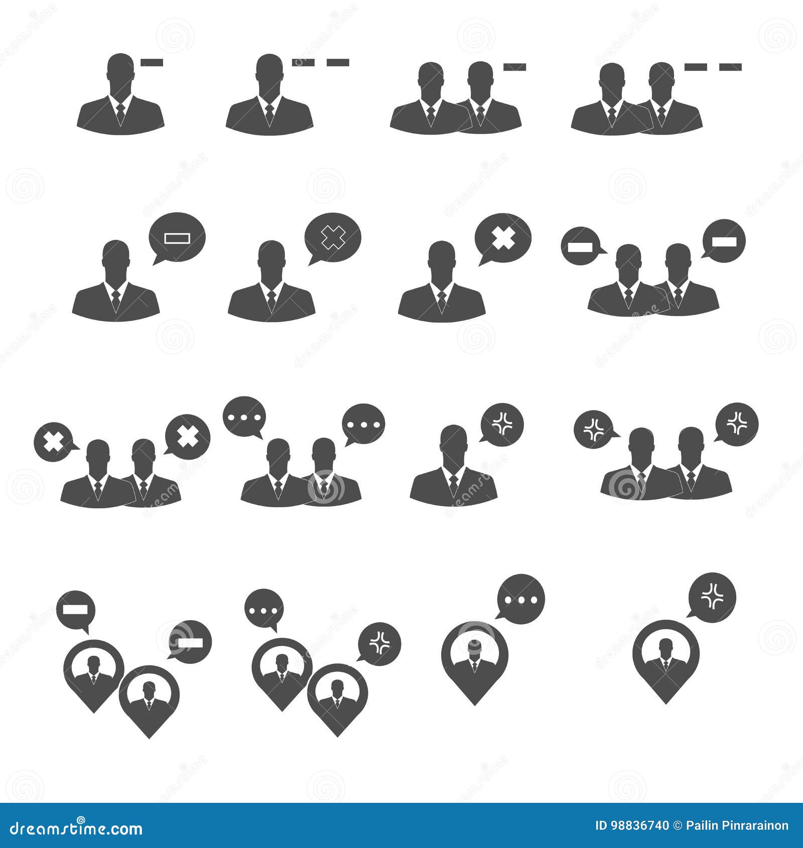 3d People Conflict Bubble Speech Labyrinth Maze Stock Illustration ...