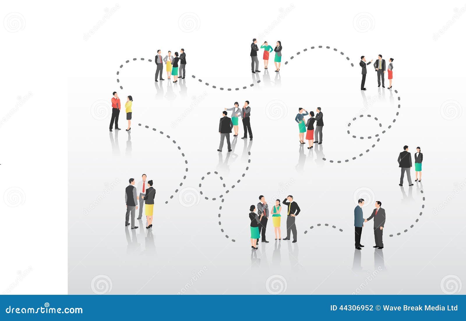 Business People with Connecting Lines Stock Vector - Illustration of ...