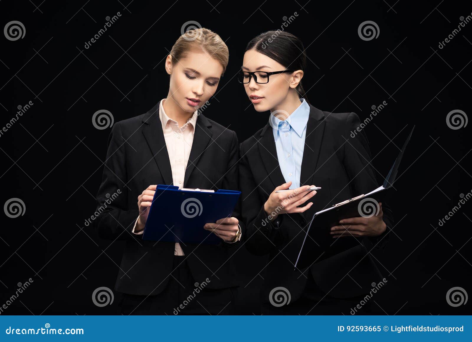 Business People Connecting during Work and Using Clipboards, Business ...