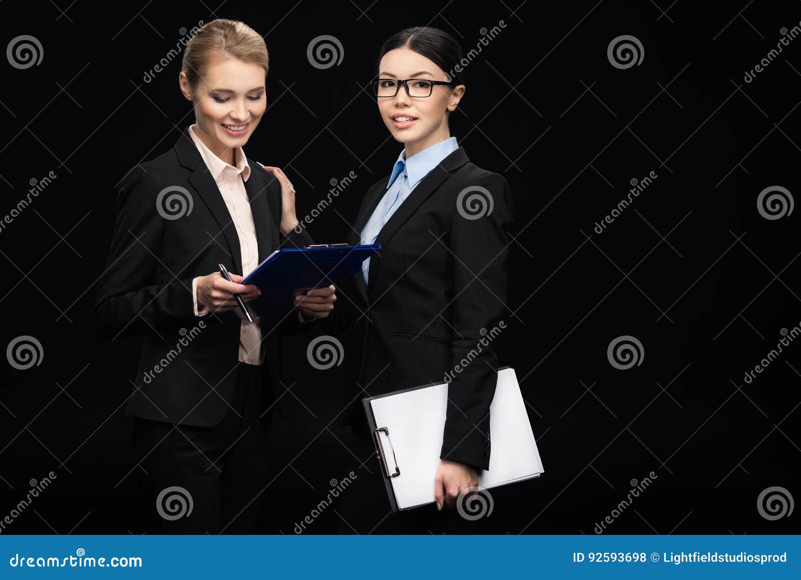 Business People Connecting during Work and Using Clipboards, Business ...